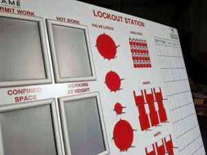 Lean Lockout Tag Station Production Board | Lean 5S Products